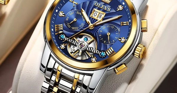 OLEVS 9910 Automatic Mechanical Tourbillon Self-Wind Luminous Mens Watch